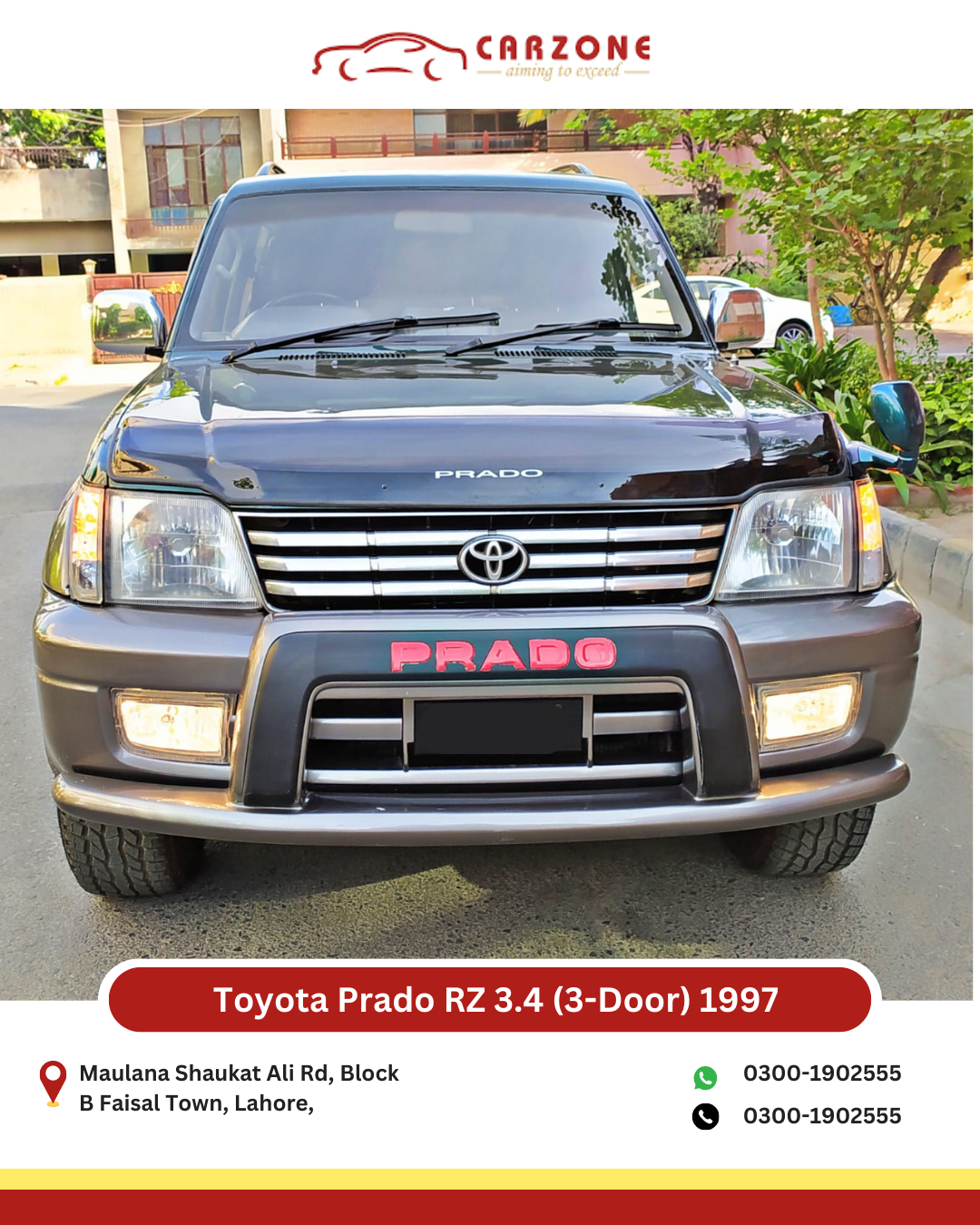 Toyota Prado RZ 3.4 (3-Door) 1997 for sale in lahore - Car Zone